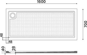 Gelco Nora PN16070 sprchová vanička 160 x 70 x 3,5 cm z litého mramoru