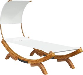 Zahradní lehátko a stříška 100x200x126 cm ohýbané dřevo krémové 313945