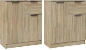 Příborníky 2 ks dub sonoma 60 x 30 x 70 cm kompozitní dřevo 3115814