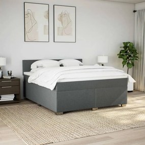 Box spring postel s matrací tmavě šedá 180x200 cm textil 3288261