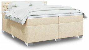 Box spring postel s matrací krémová 200x200 cm textil 3288307