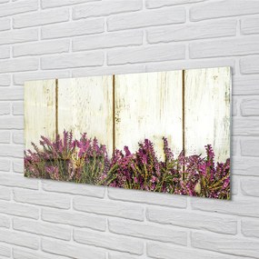 akrylový obraz Fialové květy desky 140x70 cm