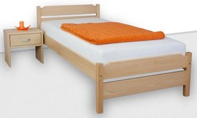 Krajča Jednolůžková postel z masivu Melanie 90 x 200 cm Povrchová úprava: Bez nátěru, Druh dřeva: Dub
