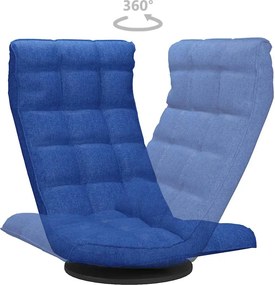 Otočná lenoška na podlahu modrá textil 336578
