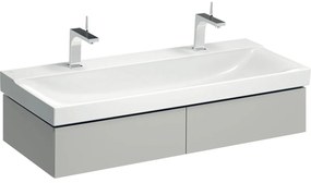 Geberit Xeno 2 - Skříňka pod umyvadlo 1200 mm s LED svítidlem, 2 zásuvky, šedobéžová 500.517.00.1