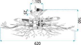 Toolight Rea, Stropní svítidlo EBT020-5C CHROME, OSW-01238