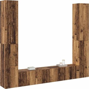 Nástěnné TV skříňky 6 ks Old Wood kompozitní 3328985