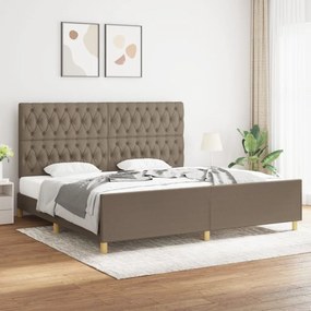 Rám postele s čelem taupe 200x200 cm textil 3125328
