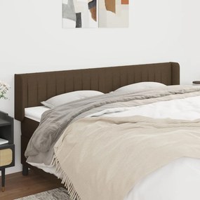 Čelo postele typu ušák tmavě hnědé 163x16x78/88 cm textil 3119015