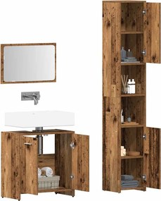 3dílná koupelnová sestava old wood kompozitní dřevo 3328561