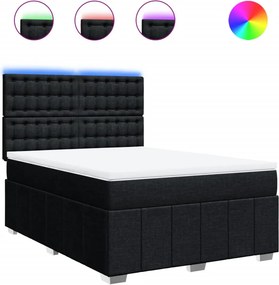 Box spring postel s matrací černá 140x200 cm textil 3294007