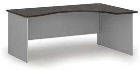 Ergonomický kancelářský pracovní stůl PRIMO GRAY, 1800 x 1200 mm, pravý, šedá/wenge