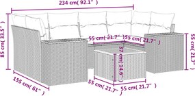 7dílná zahradní sedací souprava s poduškami béžová polyratan 3257675