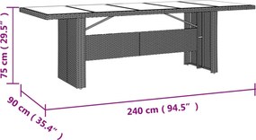 11dílný zahradní jídelní set s poduškami béžový polyratan 3277585