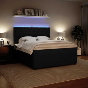 Box spring postel s matrací černá 180x200 cm samet 3294714