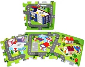Pěnové puzzle Město / Pěnové puzzle / 9 dílků / 92 x 92 cm