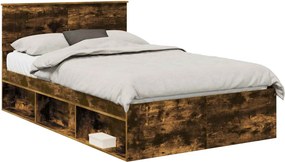 Rám postele Kouřový dub 120 x 200 cm Masivní borové dřevo 3410622
