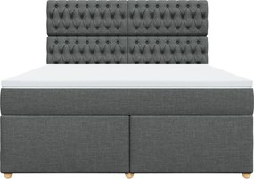 Box spring postel s matrací tmavě šedá 180x200 cm textil 3293667