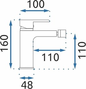 Rea Bloom, bidetová baterie, černá-zlatá, REA-B9935