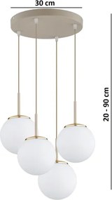 Brilagi - Lustr na lanku MILO ECRU 4xE27/60W/230V béžová/zlatá