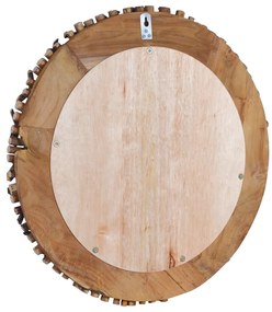 vidaXL Marketos Nástěnné zrcadlo 60 cm teak kulaté