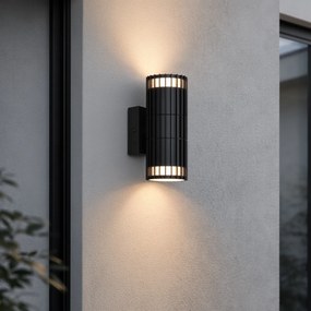 Designová venkovní nástěnná lampa černá 2-světlo IP44 - Boris