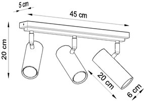 Sollux SL.0497 - Bodové svítidlo DIREZIONE 3xGU10/40W/230V bílá