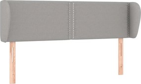 Čelo postele typu ušák světle šedé 147x23x78/88 cm textil 3117002