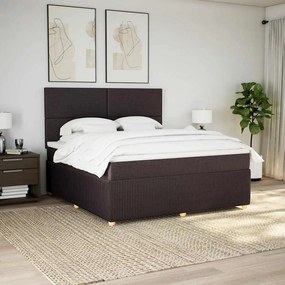 Box spring postel s matrací tmavě hnědá 180x200 cm textil 3292131