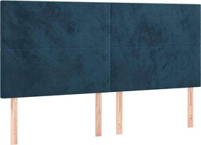 Čelo postele s LED tmavě modré 160x5x118/128 cm samet 3122202