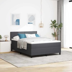 Postel s boxspringem s čelo Tmavě šedá a bílá 160 x 200 cm 3337520