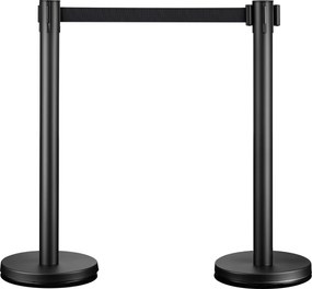 Zábranový sloupek Wiltec – 32 × 7 × 90 cm, 200 cm, černá (65187)
