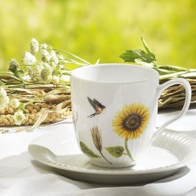 KÄHLER Porcelánový hrnek Hammershøi Summer Sunflower, žlutá barva, porcelán