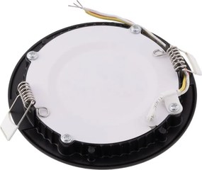 T-LED Černý vestavný LED panel kulatý 120mm 6W 24V CCT 102208