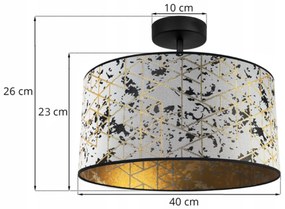 Stropní svítidlo Werona, 1x textilní stínítko (výběr ze 6 barev), (výběr ze 2 barev konstrukce)