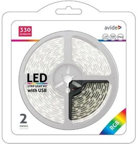 Led pásek avide set voděodolný led pásek s ovladačem a usb koncovkou 2m