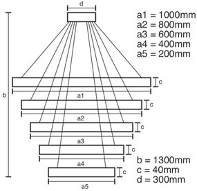 LED Stmívatelný lustr na lanku LED/210W/230V 3000-6500K + dálkové ovládání