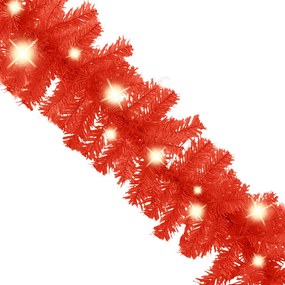 Vánoční girlanda s LED světýlky 20 m červená 329197