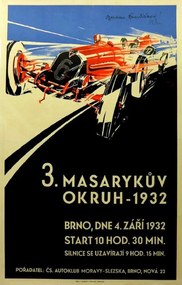 Plechová cedule Grand Prix 1932 Velikost: A5 (20 x 15 cm)
