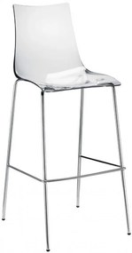 SCAB - Barová židle ZEBRA ANTISHOCK nízká - transparentní/chrom