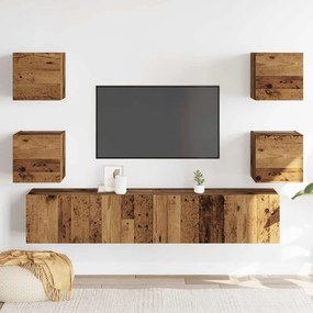Nástěnné TV skříňky 6 ks Old Wood kompozitní 3328967