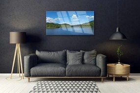 Obraz na skle Jezero Les Krajina 140x70 cm