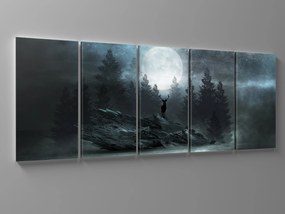 Liox Obraz Jelen v temném lese Rozměr: 150 x 60 cm