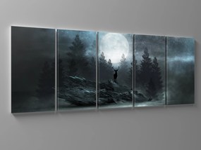 Liox Obraz Jelen v temném lese Rozměr: 200 x 80 cm