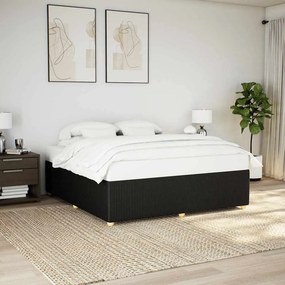 Rám postele bez matrace černý 200 x 200 cm textil 3284965