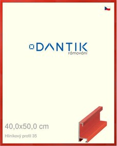 DANTIK rámeček 40x50 | ALU profil 6035 Dýha barevná červená třešeň (Plexi Čiré)
