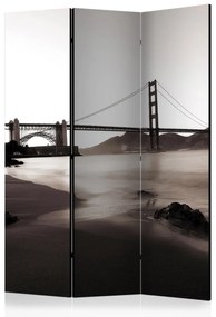 Paraván - San Francisco: Golden Gate Bridge in black and white [Room Dividers]