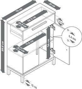 Tchibo - Koupelnová odkládací skříňka ‚Eklund‘ - barva: bílá
