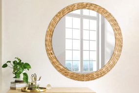 Kulaté dekorativní zrcadlo na zeď Reed textura fi 80 cm