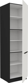 ARIA wb | vysoká skříňka 60 DK-210 2F potravinová s policemi | 60 cm | ANTI FINGERPRINT povrch | černá/bílá